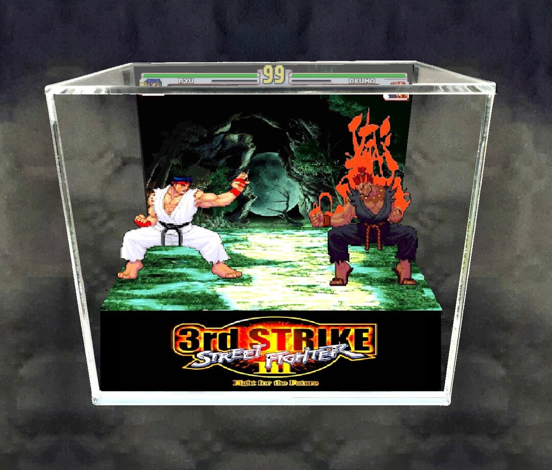 Street Fighter 3 Cube Diorama - 3D Videogame - Gift for Gamer - Shadow ...