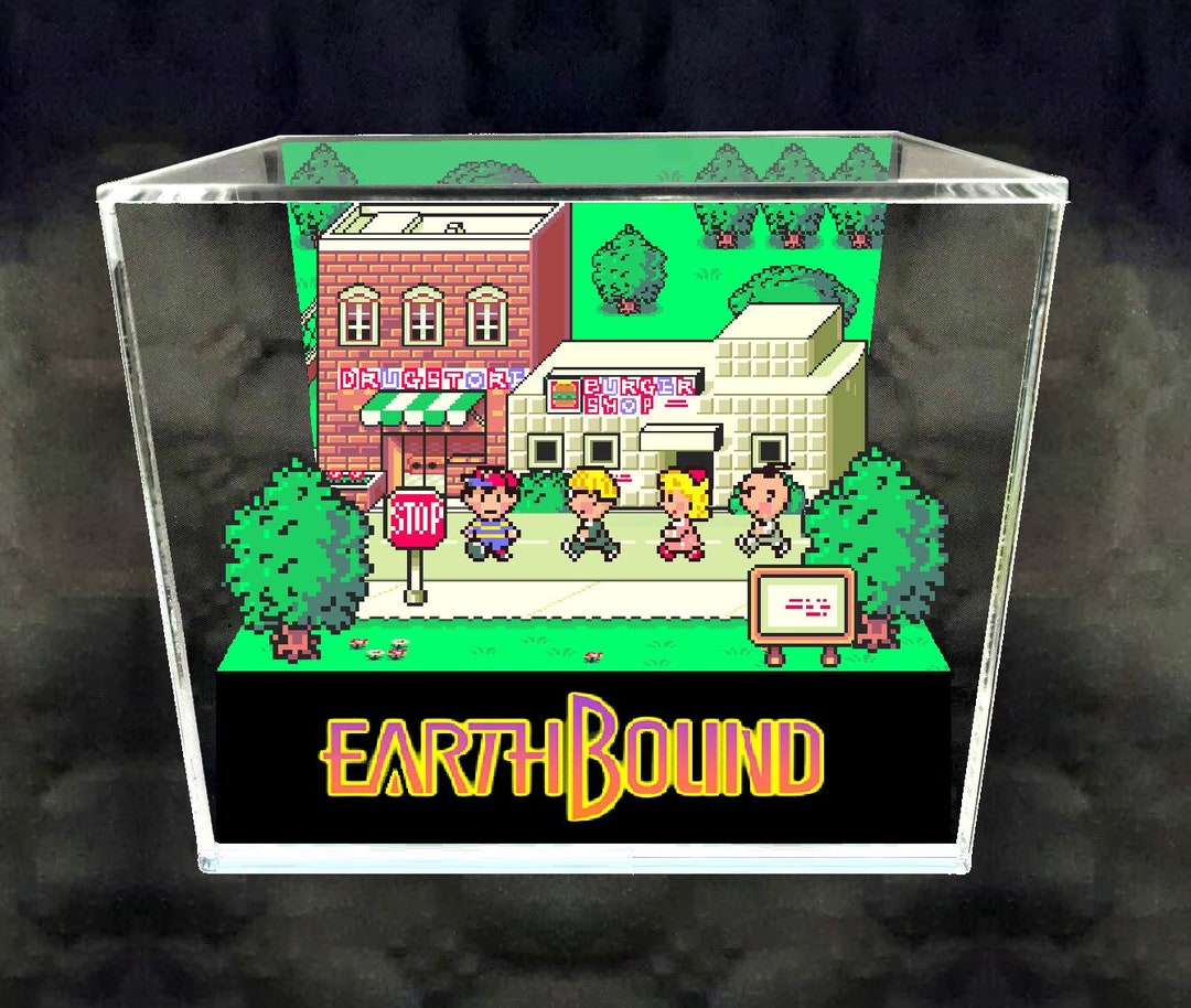 Earthbound Cube Diorama 3D Videogame Gift for Gamer Shadow Box ...