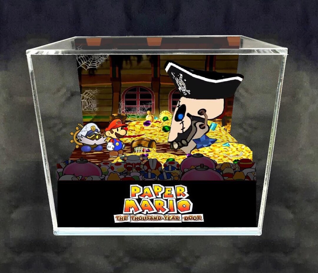 Paper Mario Cube Diorama - 3D Videogame - Gift for Gamer - Shadow Box ...