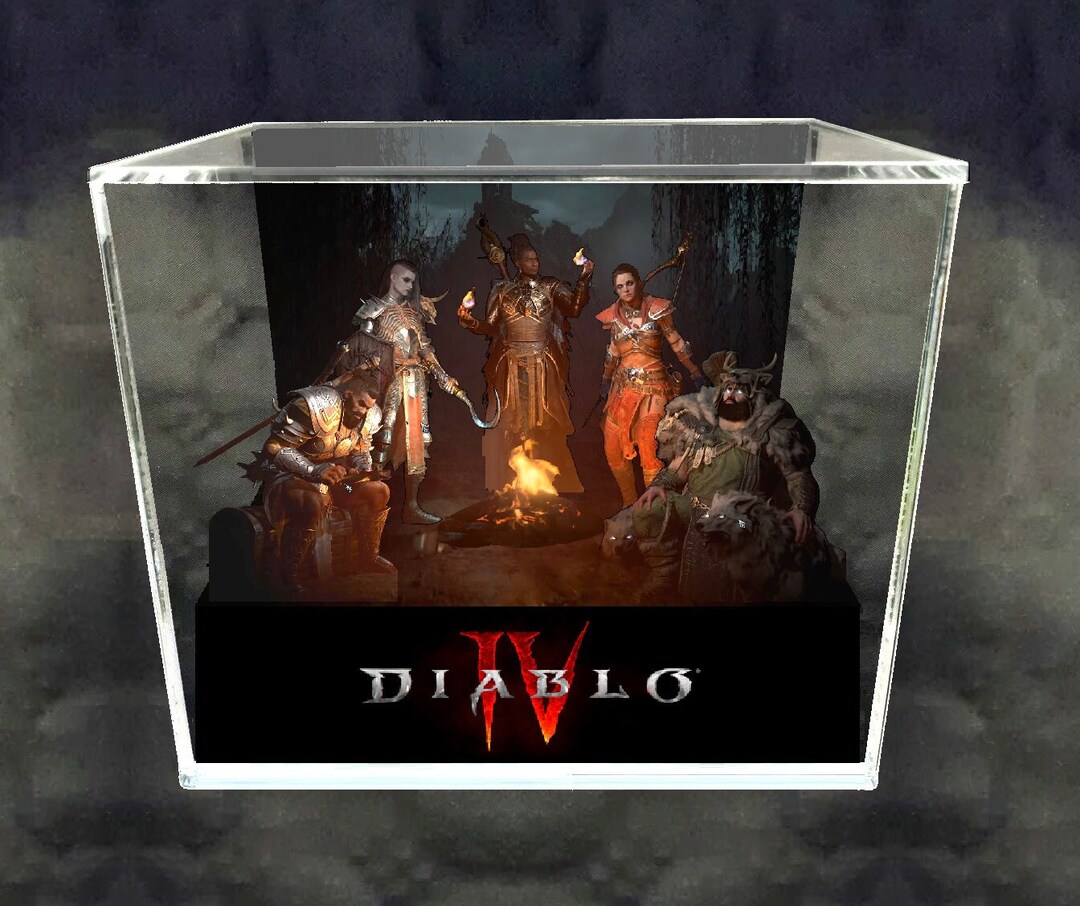 Diablo 4 Cube Diorama 3D Videogame Gift for Gamer Shadow Box Miniature ...