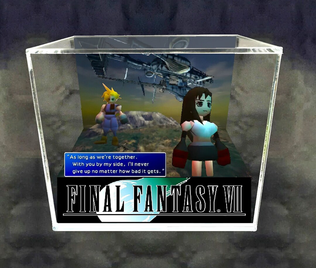 Final Fantasy VII Cube Diorama 3D Videogame Gift for Gamer Shadow Box ...