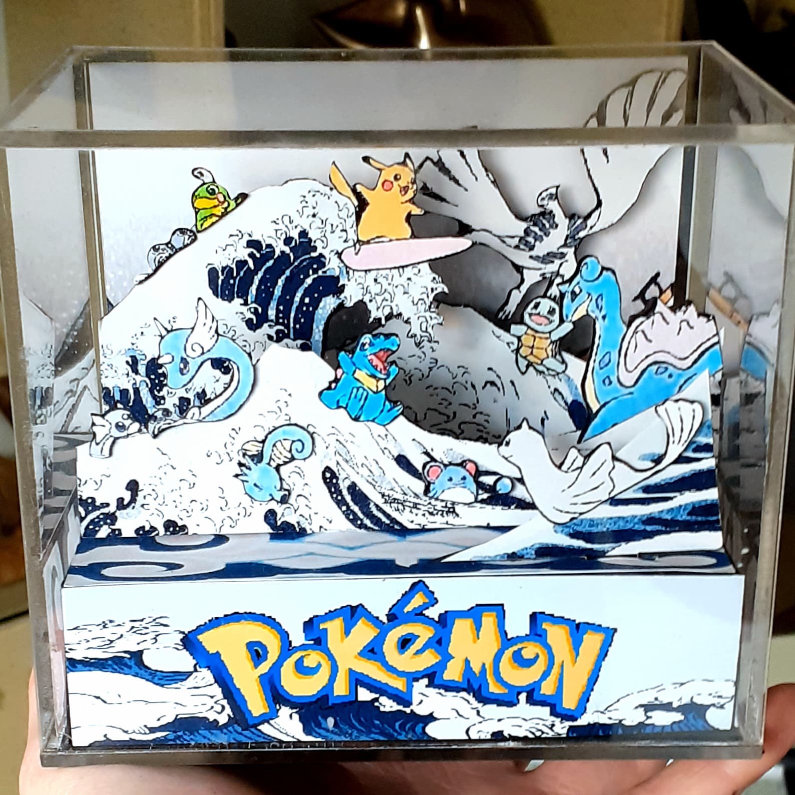 Pokemon: Great Wave Cube Diorama 3D Videogame Gift for | Etsy España
