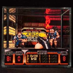 Duke Nukem 3D Cube Diorama - 3D Videogame - Gift for Gamer - Shadow Box ...
