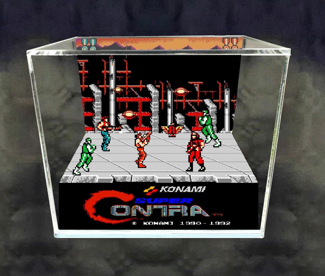 Contra 2 Cube Diorama - 3D Videogame - Gift for Gamer - Shadow Box ...