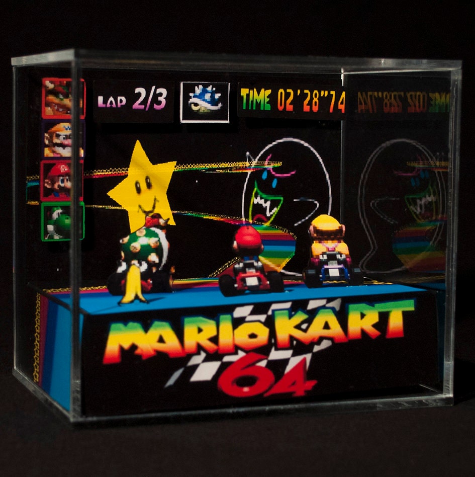 Mario Kart 64 Cube Diorama 3D Videogame Gift for Gamer | Etsy