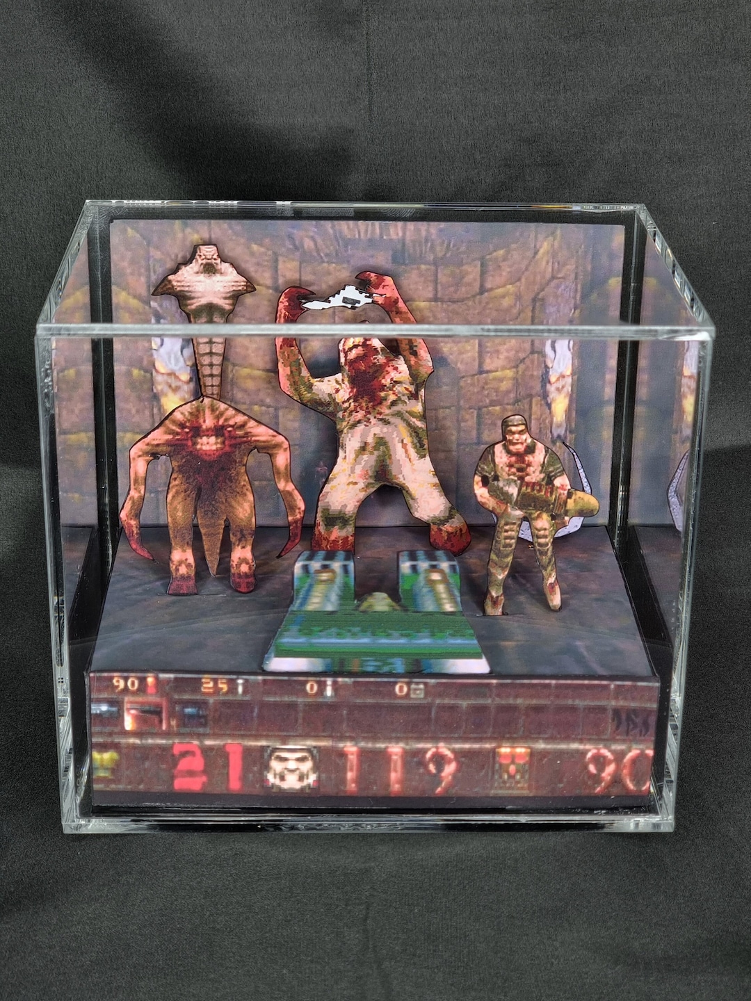 Quake Cube Diorama - 3D Videogame - Gift for Gamer - Shadow Box ...