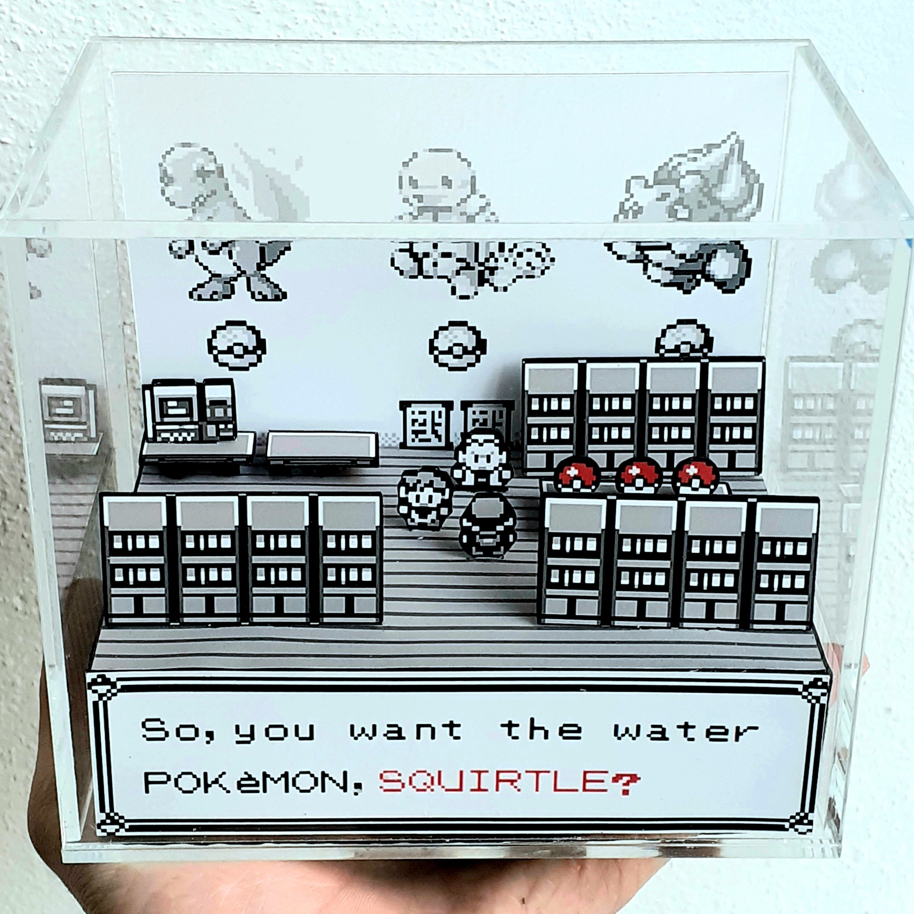 Pokemon Oak Lab Cube Diorama 3 starters 3d Video Game | Etsy