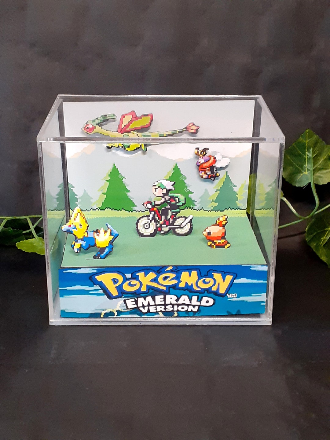 Pokemon Emerald Cube Diorama - 3d Video Game - Gift for Gamer - Shadow ...