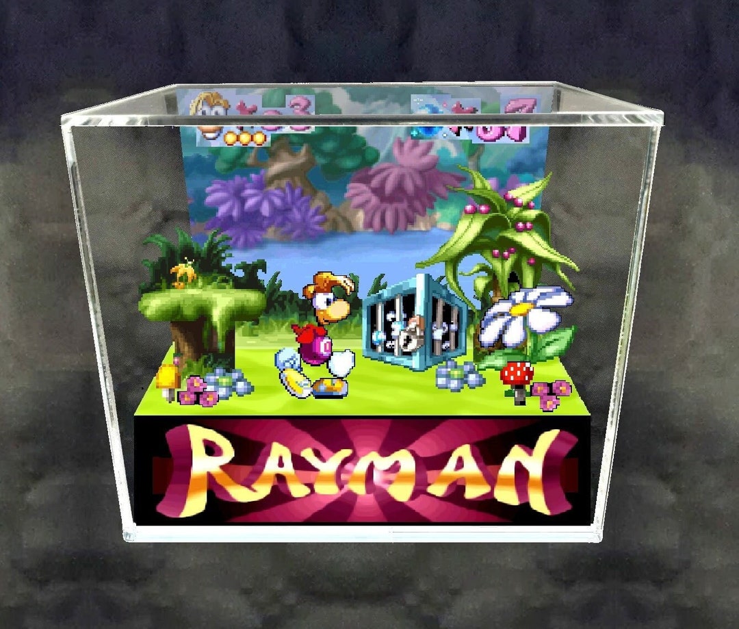 Rayman Cube Diorama - 3D Videogame - Gift for Gamer - Shadow Box ...