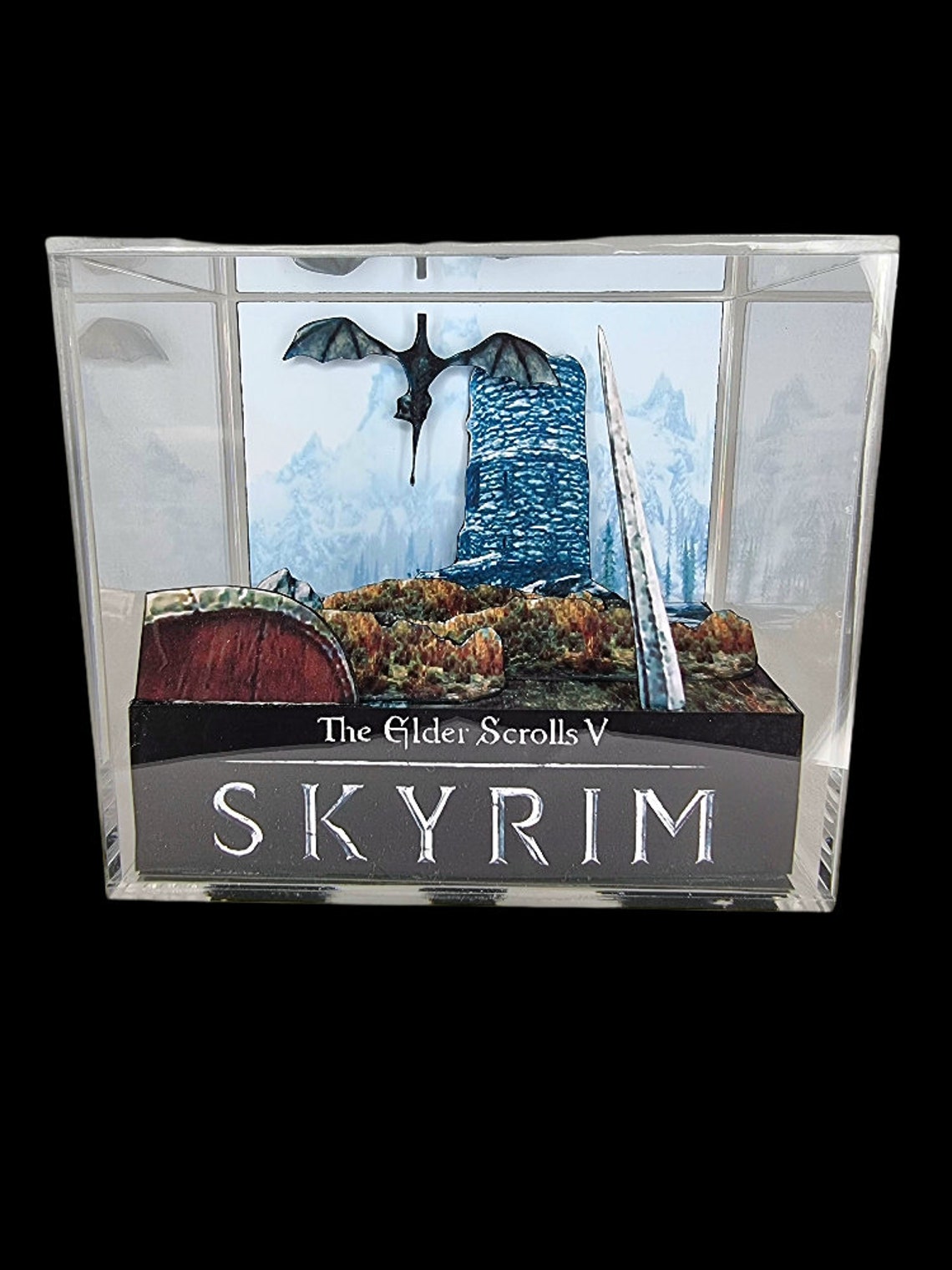 Skyrim Cube Diorama - 3D Videogame - Gift for Gamer - Shadow Box ...