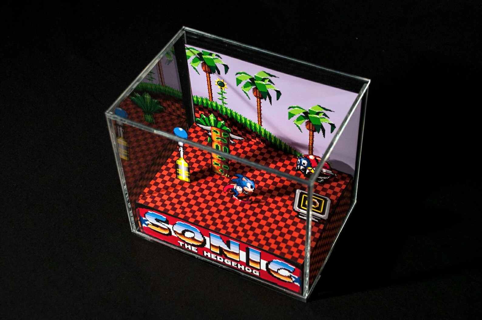 Sonic the Hedgehog Cube Diorama 3D Videogame Gift for | Etsy