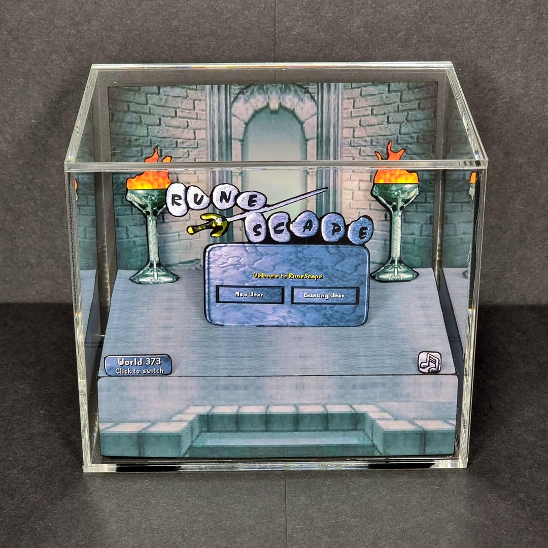 Runescape Cube Diorama - 3D Videogame - Gift for Gamer - Shadow Box ...