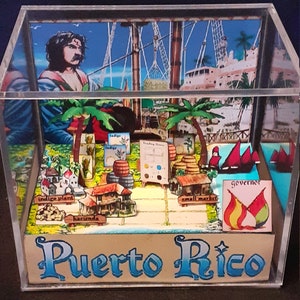 Puerto Rico Cube Diorama - 3D Videogame - Gift for Gamer - Shadow Box ...