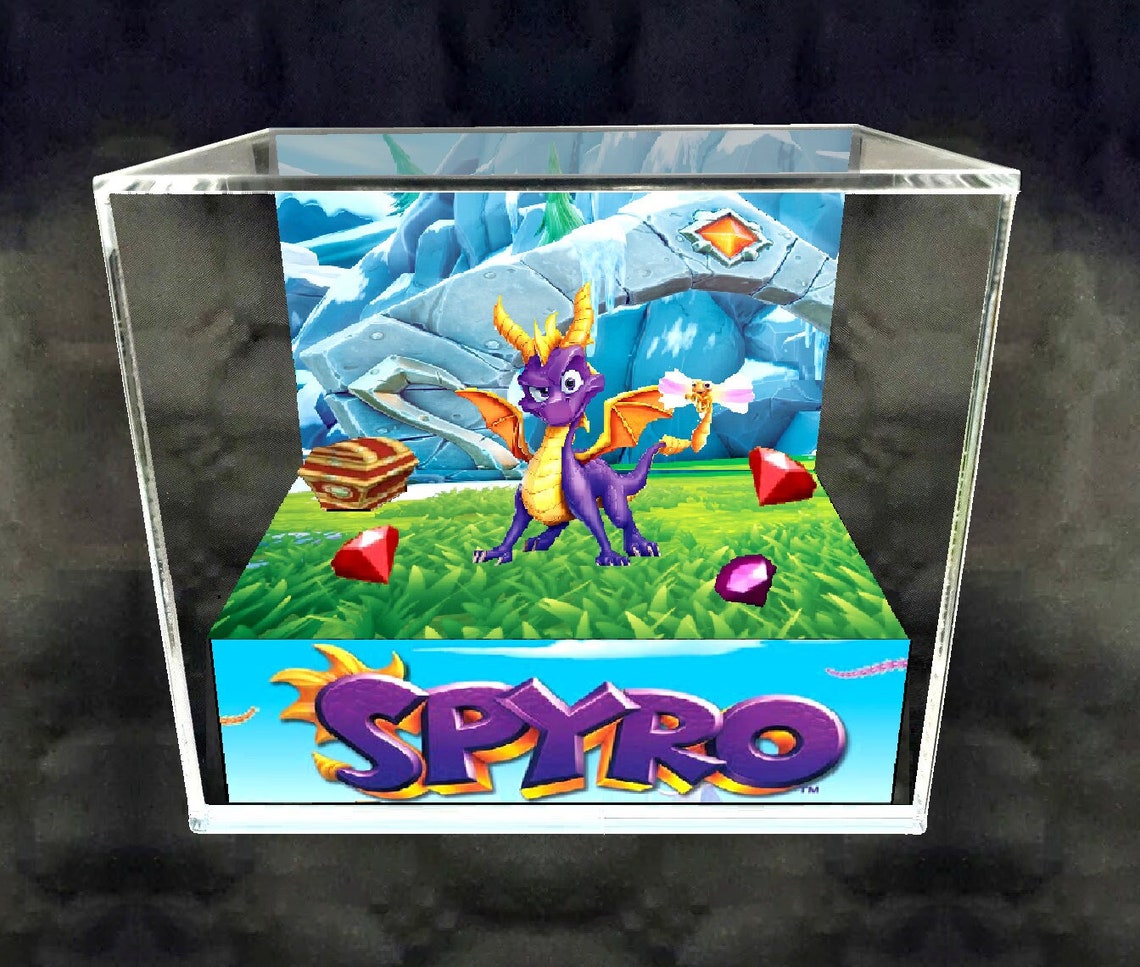 Spyro Trilogy Cube Diorama 3d Video Game Gift for Gamer - Etsy