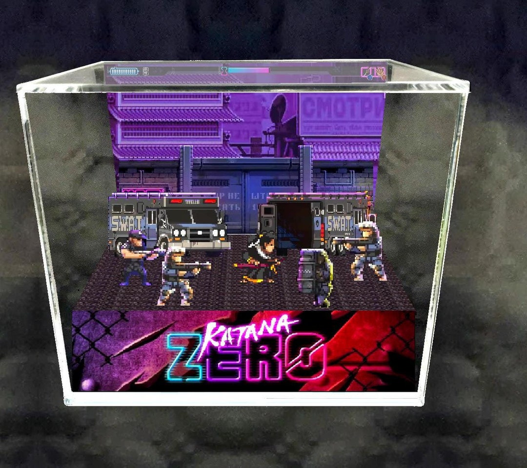Katana Zero Cube Diorama - 3D Videogame - Gift for Gamer - Shadow Box ...