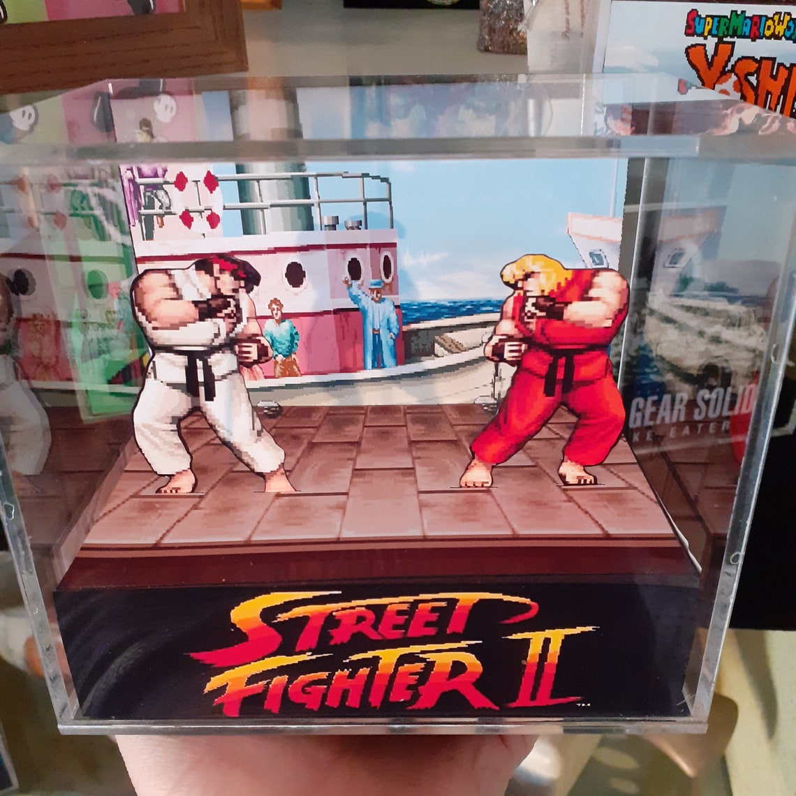 Street Fighter 2 Cube Diorama 3D Videogame Gift for Gamer | Etsy
