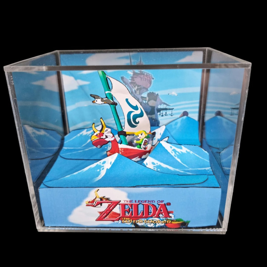 Zelda Wind Waker Cube Diorama - 3D Videogame - Gift for Gamer - Shadow ...