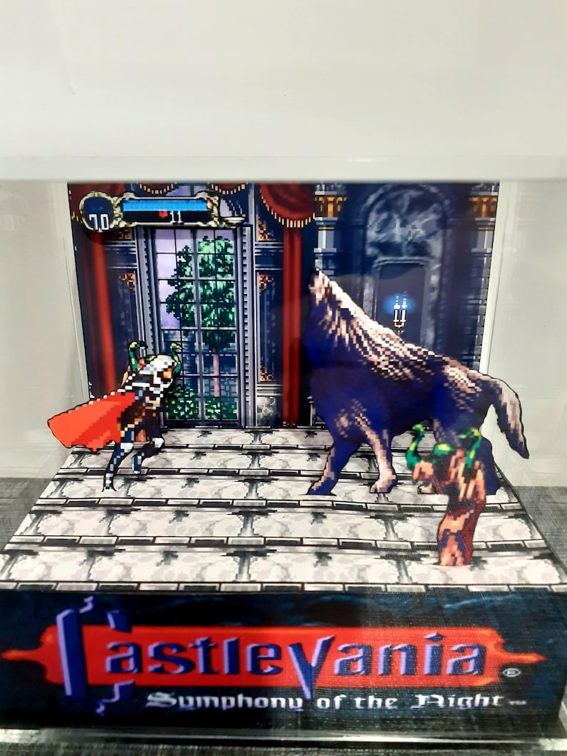 Castlevania Cube Diorama - 3d Video Game - Gift for Gamer - Shadow Box ...