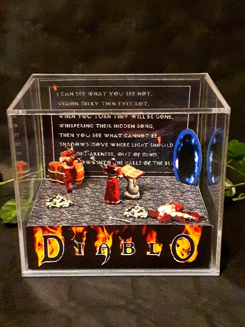 Diablo Cube Diorama - 3D Videogame - Gift for Gamer - Shadow Box ...