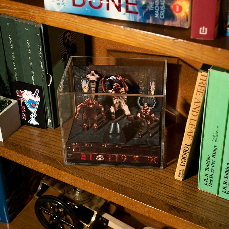 Quake Cube Diorama 3D Videogame Gift for Gamer Shadow | Etsy