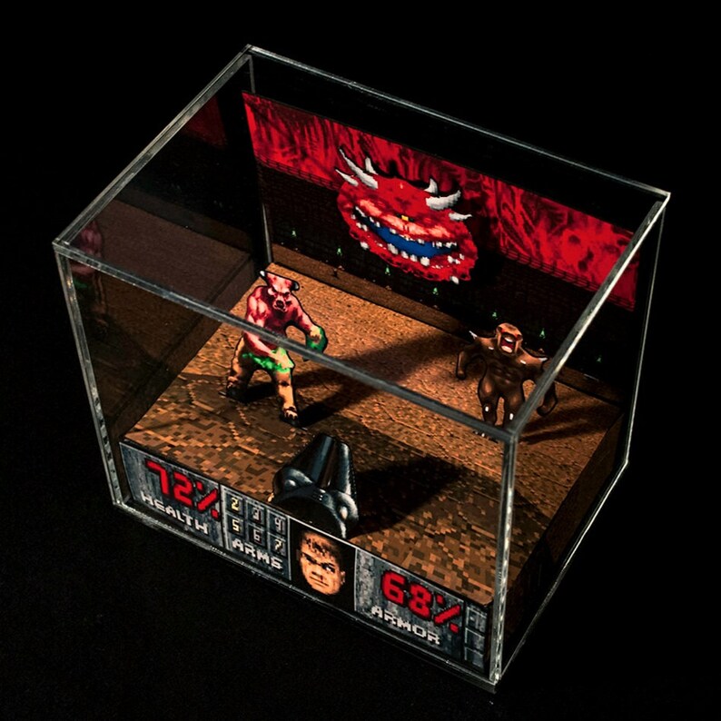 Doom Cube Diorama 3D Videogame Gift for Gamer Shadow Box | Etsy