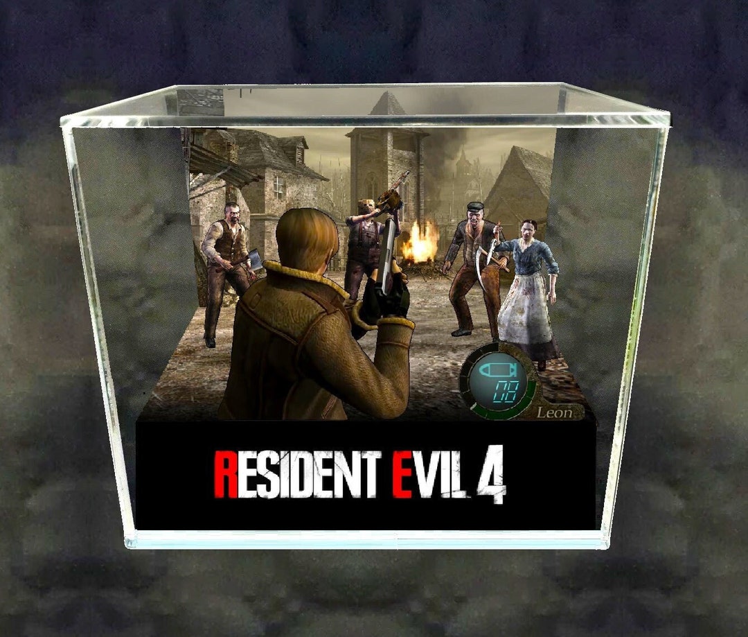Resident Evil 4 Cube Diorama - 3D Videogame - Gift for Gamer - Shadow ...