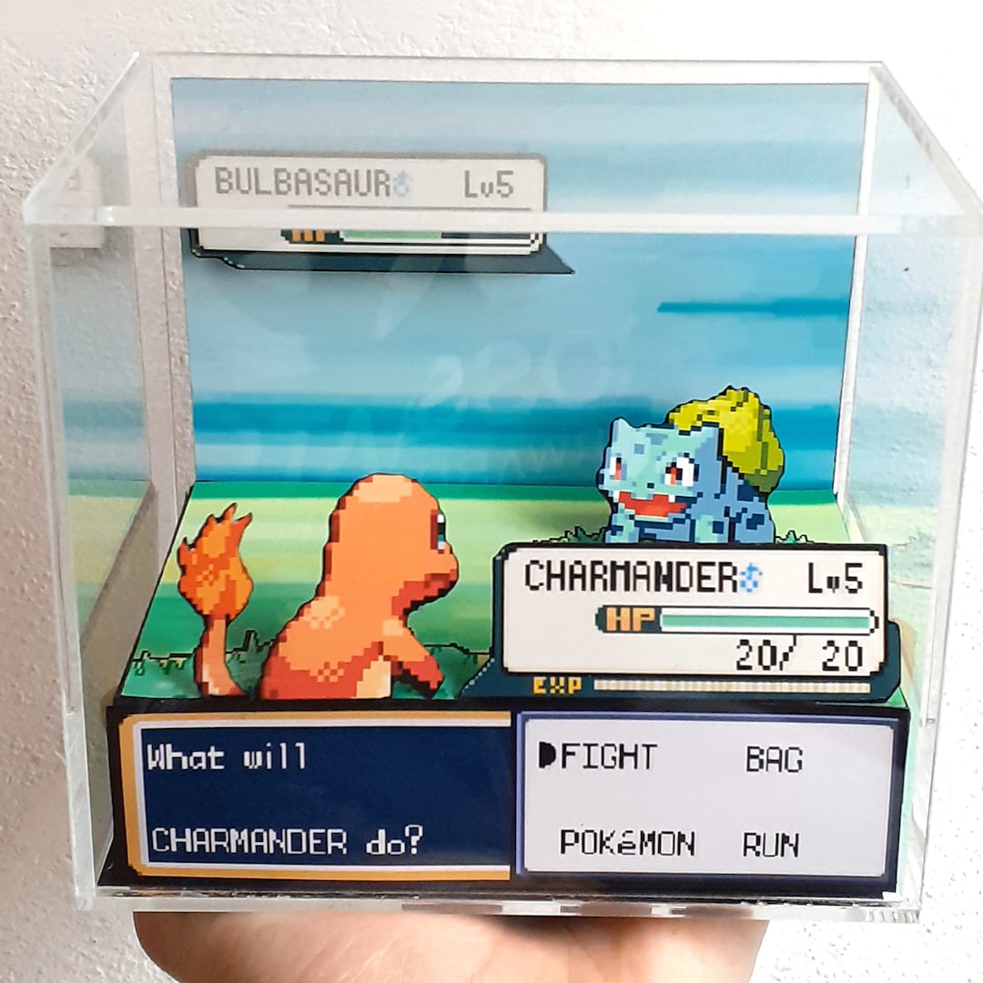 Pokemon Battle Cube Diorama 3d Video Game Gift for Gamer Shadow Box ...