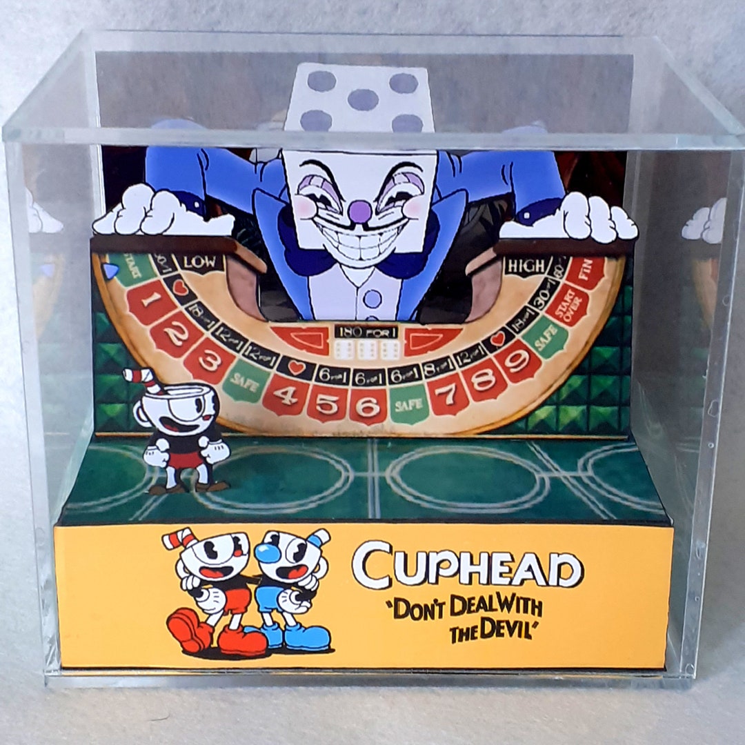 Cuphead Cube Diorama - 3D Videogame - Gift for Gamer - Shadow Box ...
