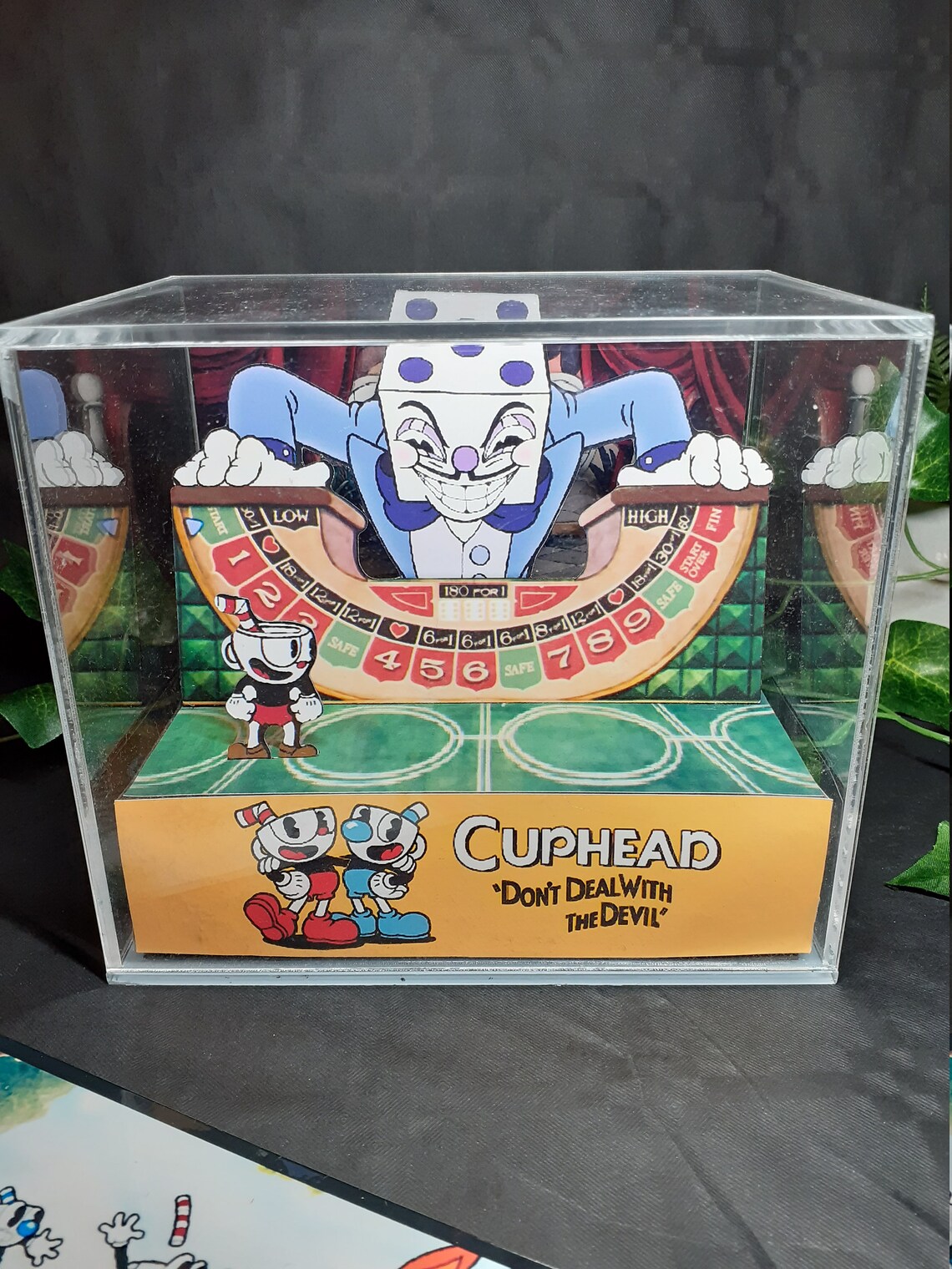 Cuphead Cube Diorama - 3D Videogame - Gift for Gamer - Shadow Box ...