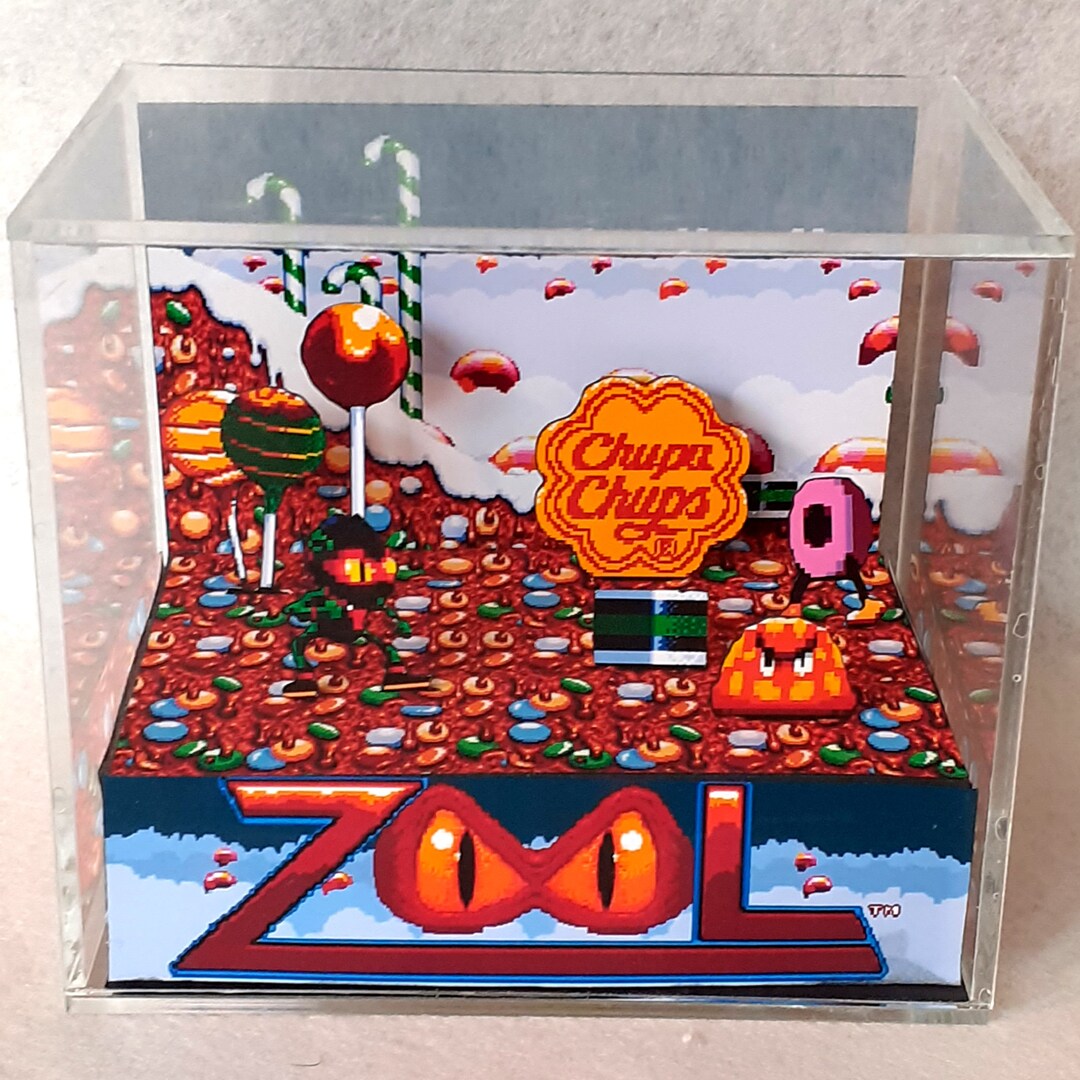 Zool Cube Diorama - 3D Videogame - Gift for Gamer - Shadow Box ...