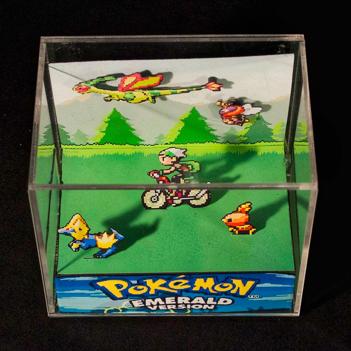 Pokemon Emerald Cube Diorama 3d Video Game Gift for Gamer - Etsy