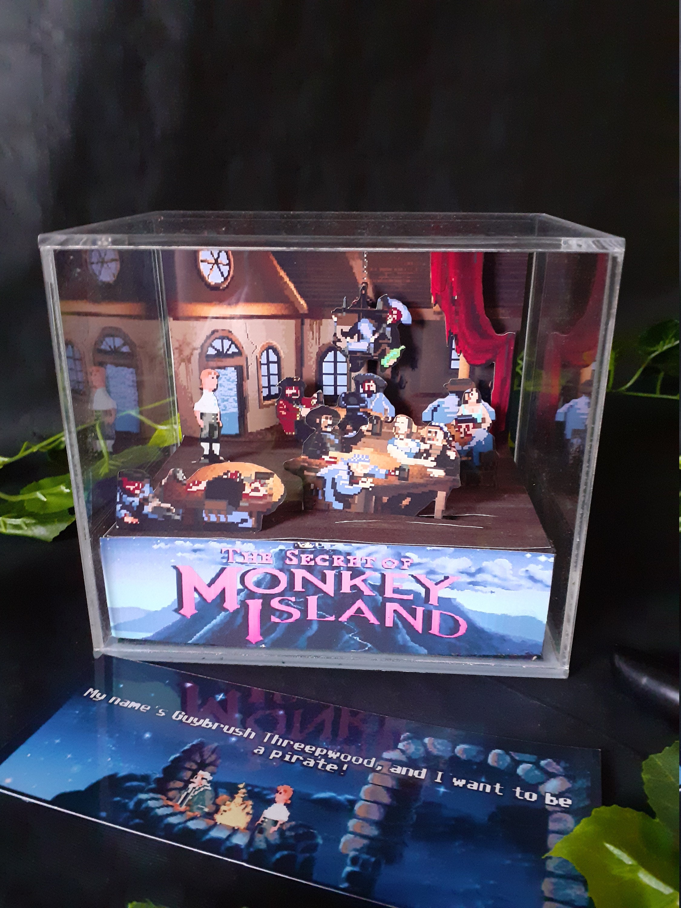 Monkey Island Cube Diorama - 3D Videogame - Gift for Gamer - Shadow Box ...