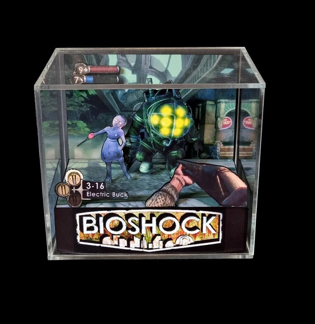 Bioshock Cube Diorama - 3D Videogame - Gift for Gamer - Shadow Box ...