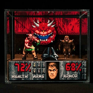 Doom Cube Diorama - 3D Videogame - Gift for Gamer - Shadow Box ...