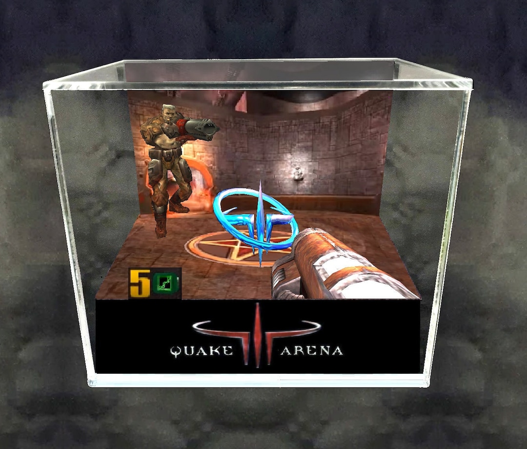 Quake 3 Cube Diorama - 3D Videogame - Gift for Gamer - Shadow Box ...