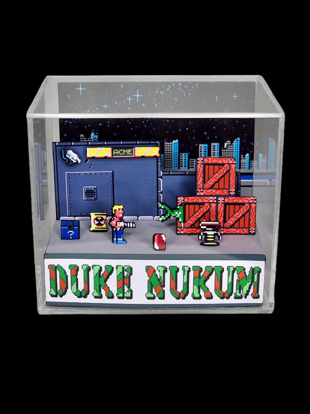 Duke Nukem Diorama - 3D Videogame - Gift for Gamer - Shadow Box ...