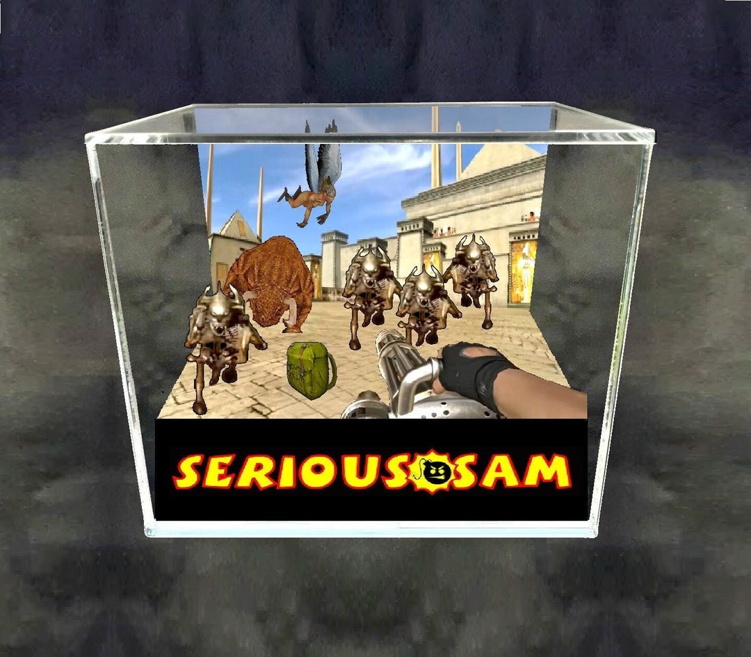 Serious Sam Cube Diorama 3D Videogame Gift for Gamer Shadow Box ...
