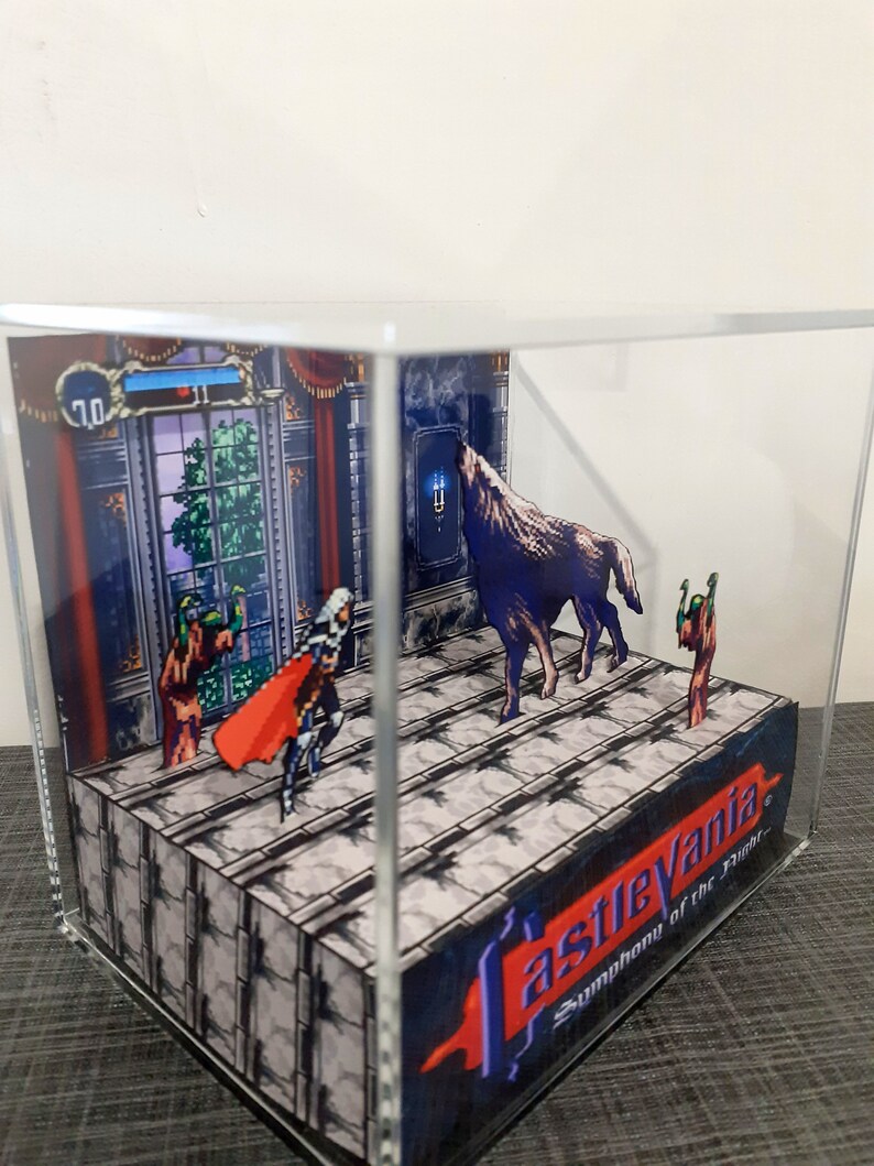 Castlevania Cube Diorama - 3d Video Game - Gift for Gamer - Shadow Box ...