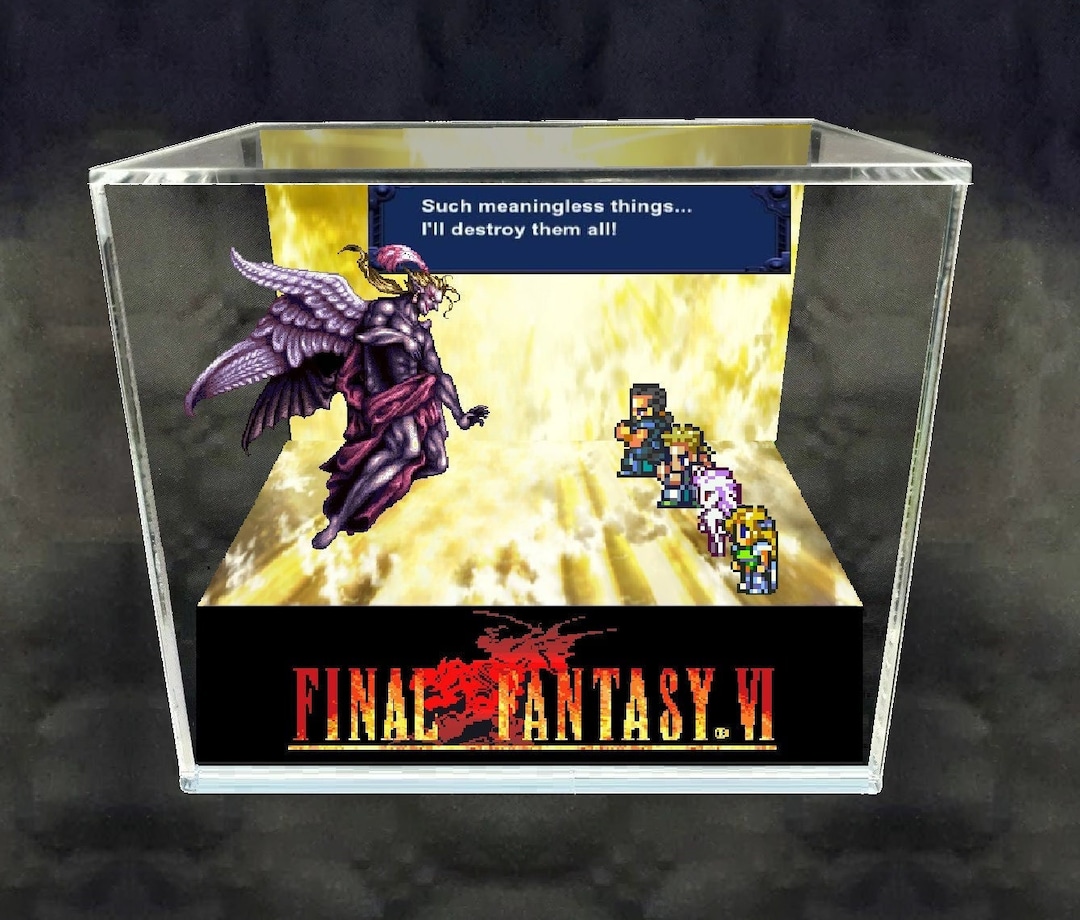 Final Fantasy VI Cube Diorama -3D Videogame - Gift for Gamer - Shadow ...