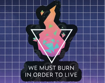 Promare Flame Holographic Vinyl Sticker - Etsy