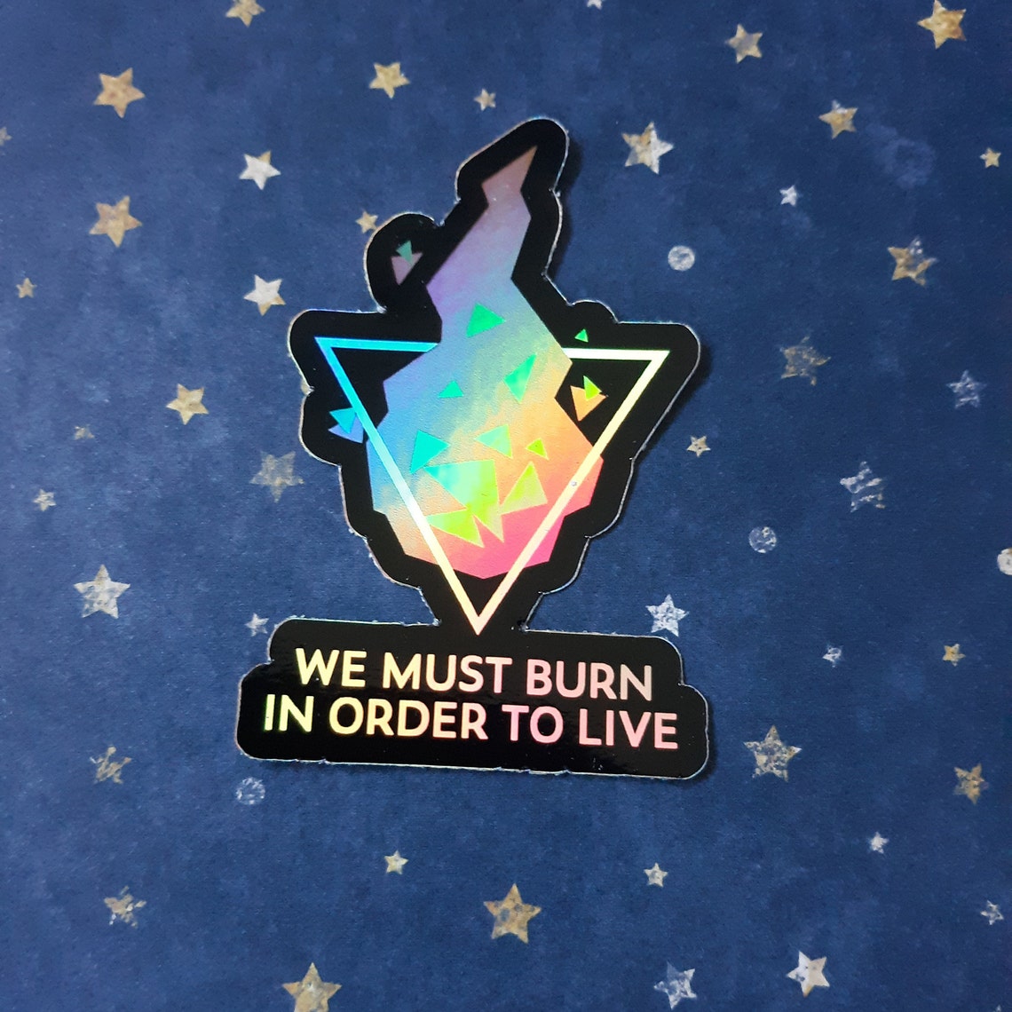 PROMARE Holographic Flame Sticker - Etsy
