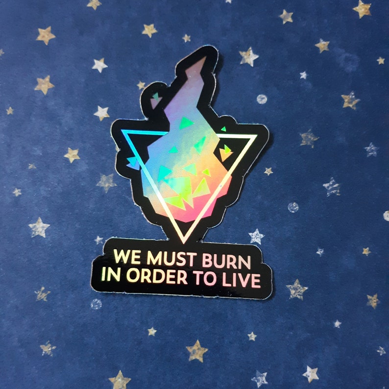 PROMARE Holographic Flame Sticker - Etsy