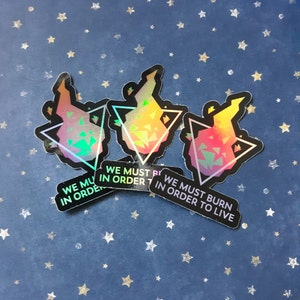 PROMARE Holographic Flame Sticker - Etsy