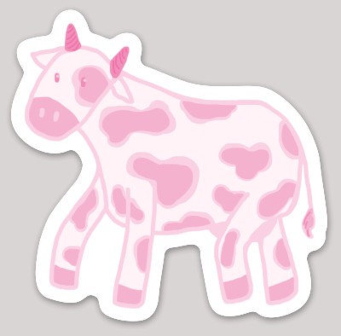 Pink Cow Sticker 3x3 | Etsy
