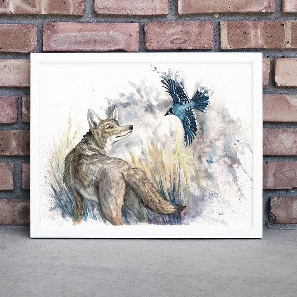 Blue Coyote Painting - Etsy