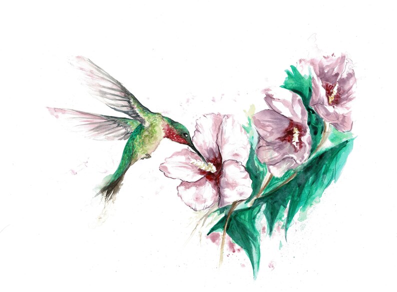 Hummingbird Art Print Abstract Animal Art Hummingbird - Etsy