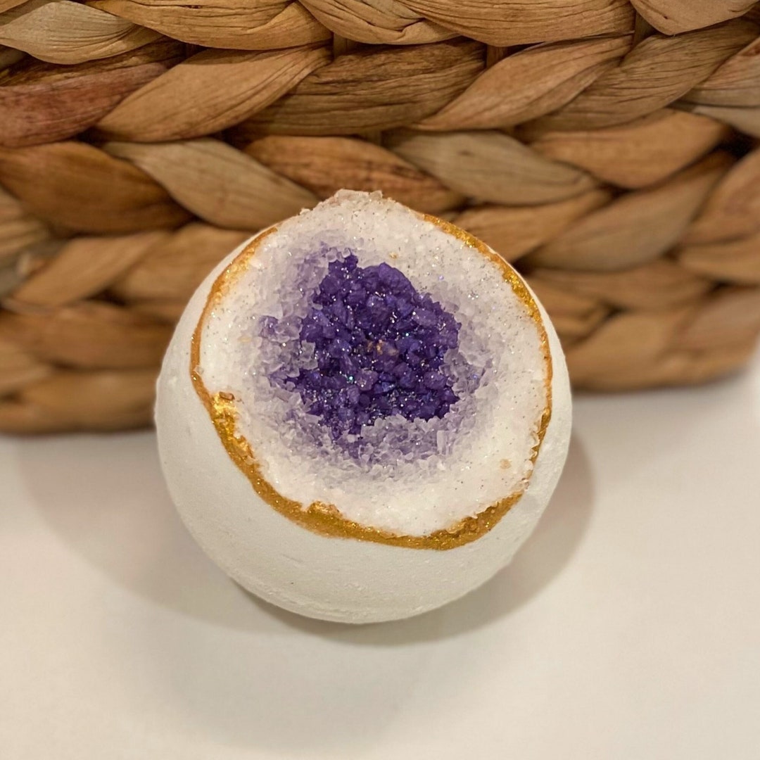 Pineapple Mango, Bath Bomb, Natural Bath Bomb, Purple Geode, Purple ...