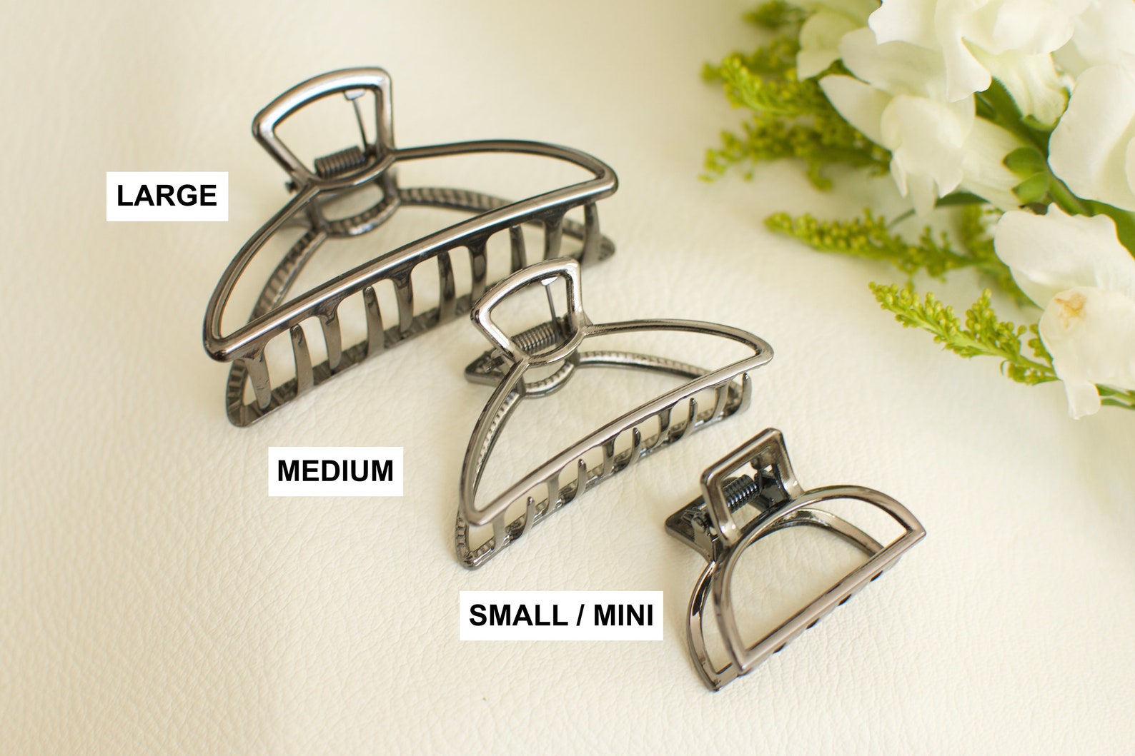 Small Mini Metal Half Moon Hair Clip Hair Claw Clip Metal - Etsy