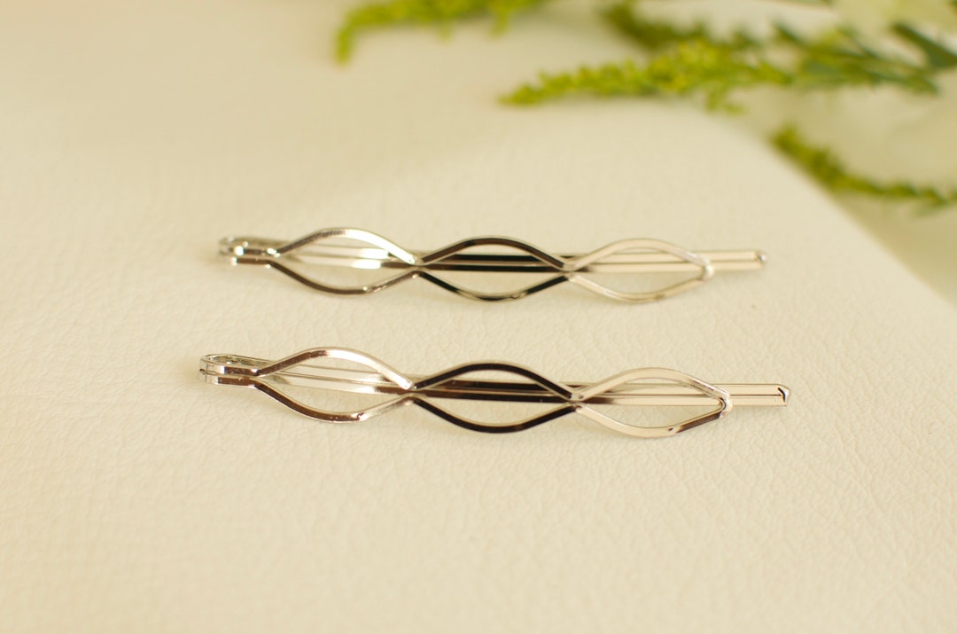 Silver Infinity Hair Clip Barrette, Minimalist bobby pin in gold silver ...