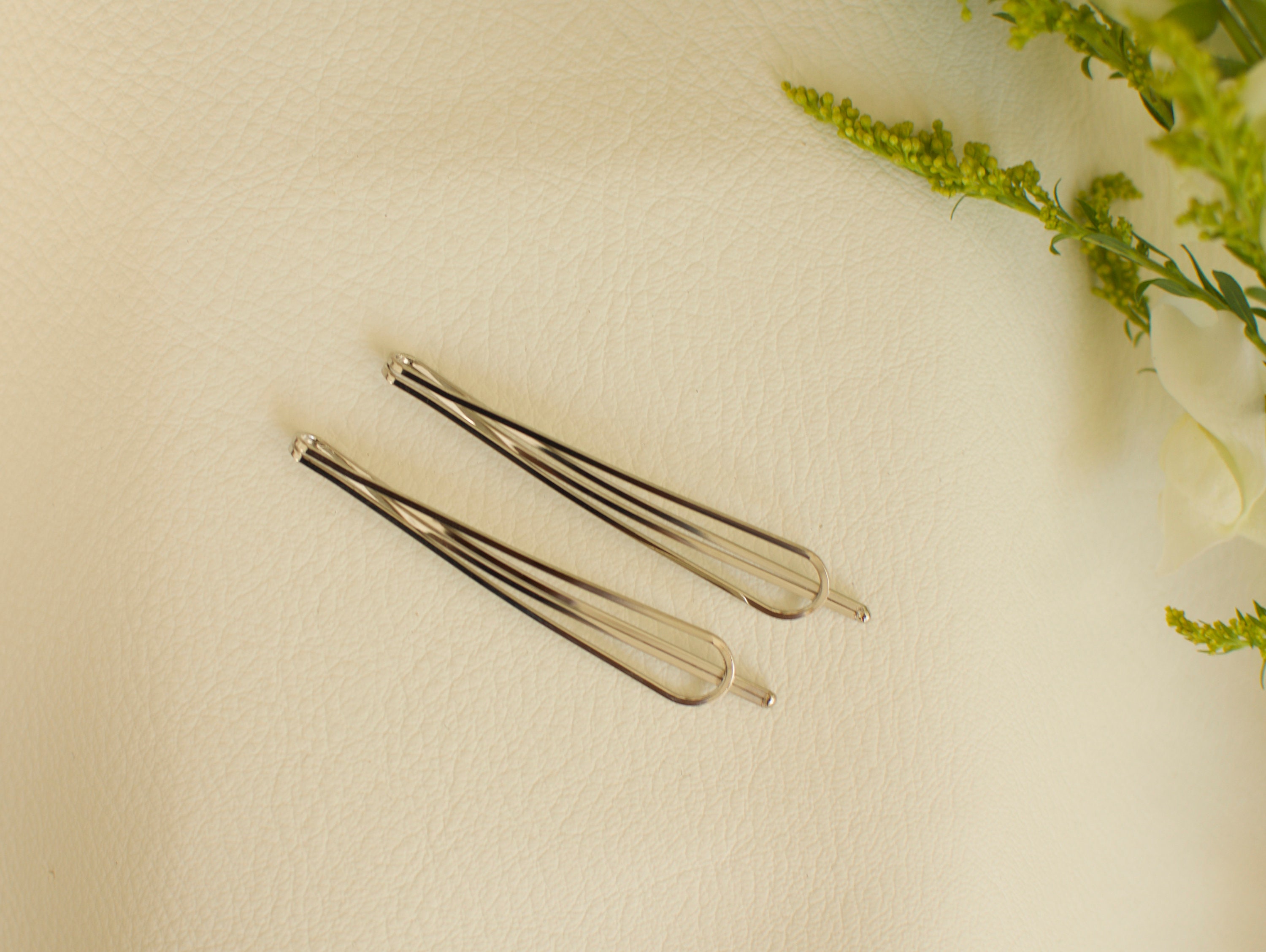 2 Pc Minimalist Bobby Pin Geometric Shape Barrette Gold or | Etsy